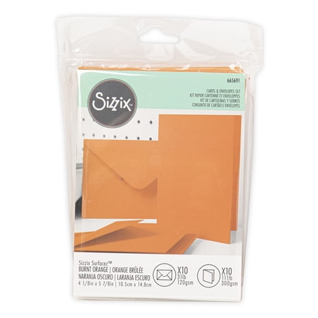 Sizzix Surfacez Card & Envelope Pack A6 10/Pkg-Burnt Orange | Walmart ...
