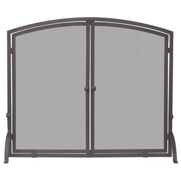 Small Cast Iron Scrollwork Fireplace Fire Screen with Doors - Walmart.com