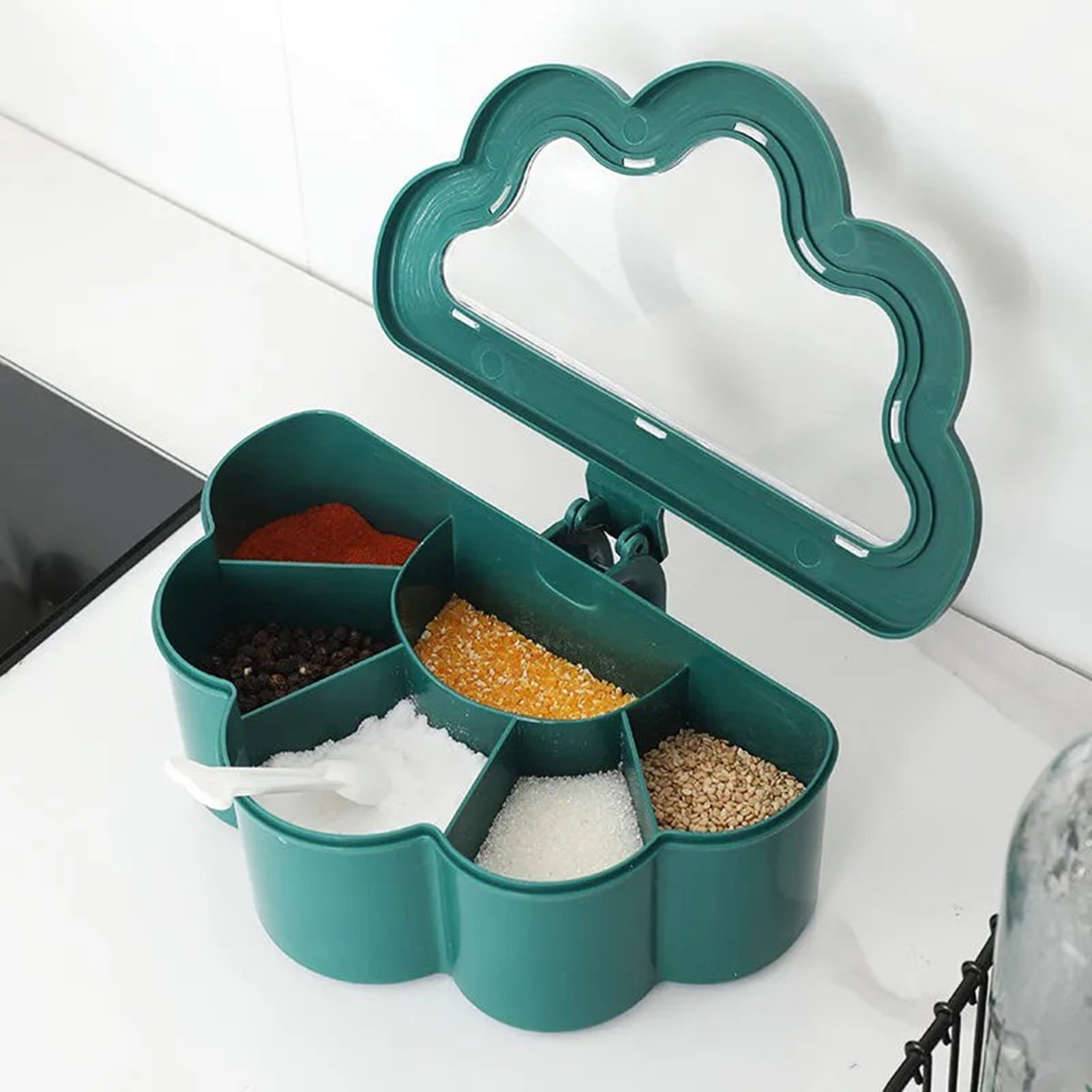 Dream Lifestyle Seasoning Rack, Creative Cloud Shaped 6-Grid Spice Pots ...