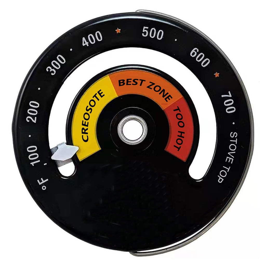 Magnetic Wood Stove Thermometer Heat Powered Temperature Gauge for Log ...