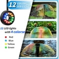 15W 200 GPH Submersible Fountain Pump with Light, Quiet Adjustable ...