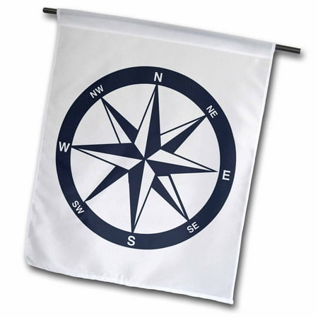 3dRose Blue and White Nautical Compass, Garden Flag, 18 by 27-Inch ...