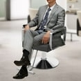 360° Rotatable Hydraulic Salon Chair, Height Adjustable PU Leather ...