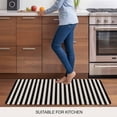 Black Striped Door Mat Indoor Outdoor, Modern Simple Farmhouse Beige ...