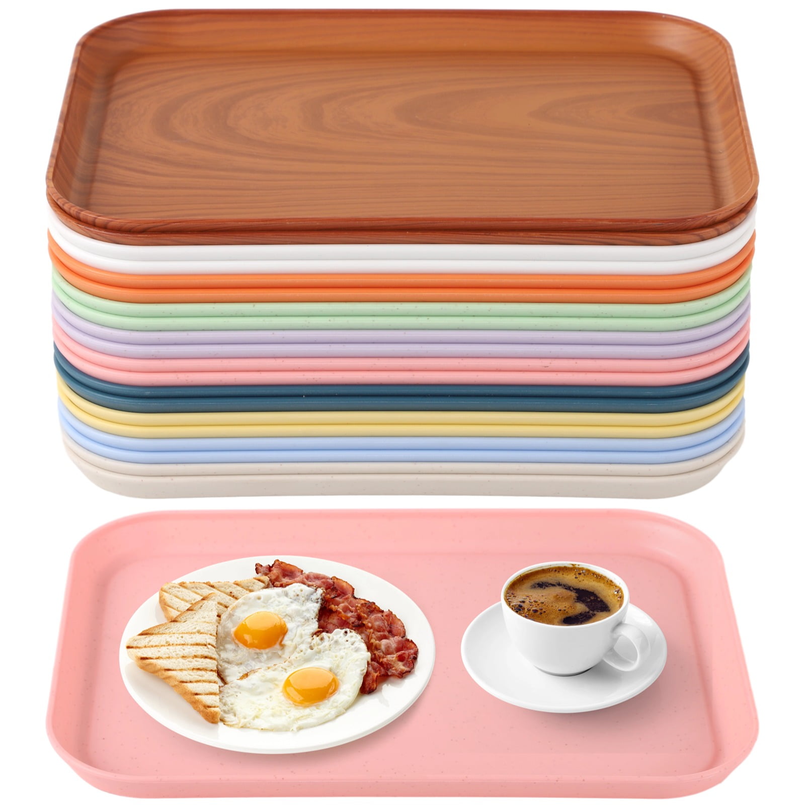 20 bandejas de plástico para servir alimentos, bandejas de plástico ...