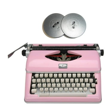 Royal Classic Portable Retro Typewriter Machine in Pink - Manual, 11 in ...