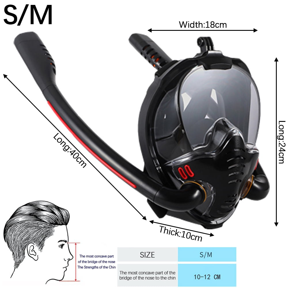 AOZBZ Snorkeling Mask Full Face Underwater Anti-fog Anti-Leak ...