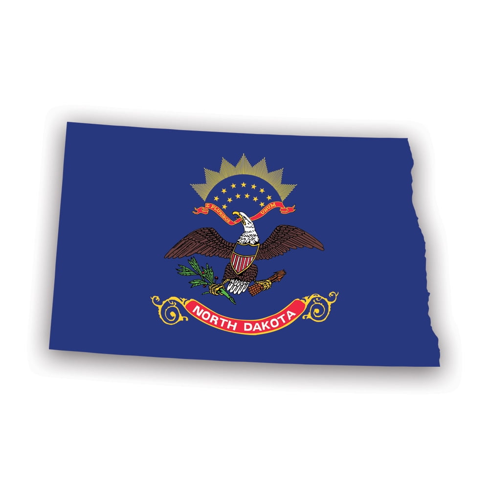 North Dakota State Shaped Flag Sticker Decal - Self Adhesive Vinyl - Weatherproof - Made in USA ...