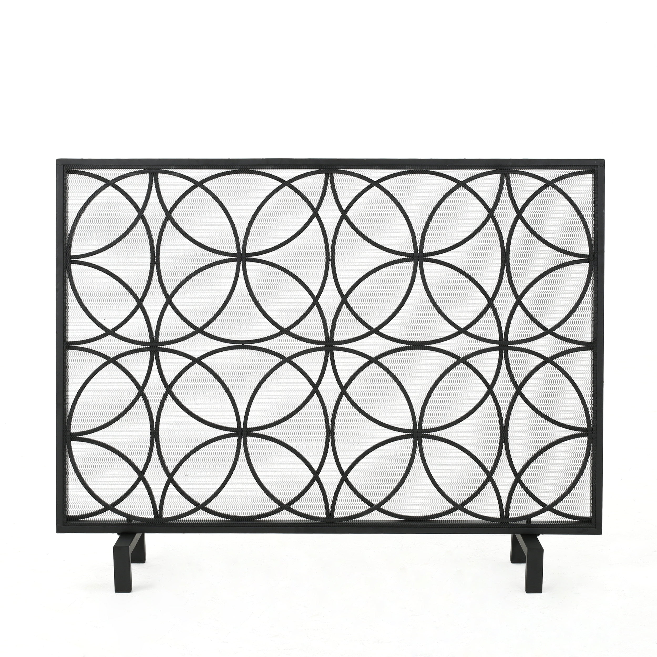 Veritas Single Panel Iron Fireplace Screen, Black - Walmart.com