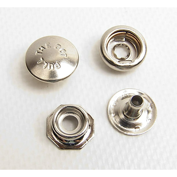 Pull The Dot Snap Fastener, Locking Snap, Nickel/Brass, Set of 10 ...