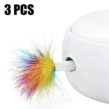 Lemonbest 3pcs Cat Toy Feather Cat Electric Catching Feather Electronic ...