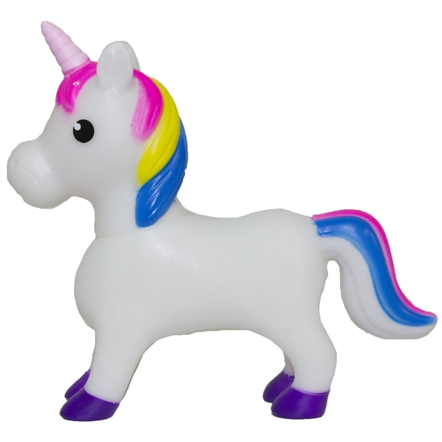 8 Inch Soft Plastic Squeezable Squeaking Unicorn Figurine (White ...
