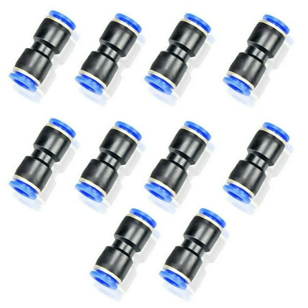 10 X 6Mm 2 Way Straight Hose Pneumatic Air Quick Fitting Push In ...