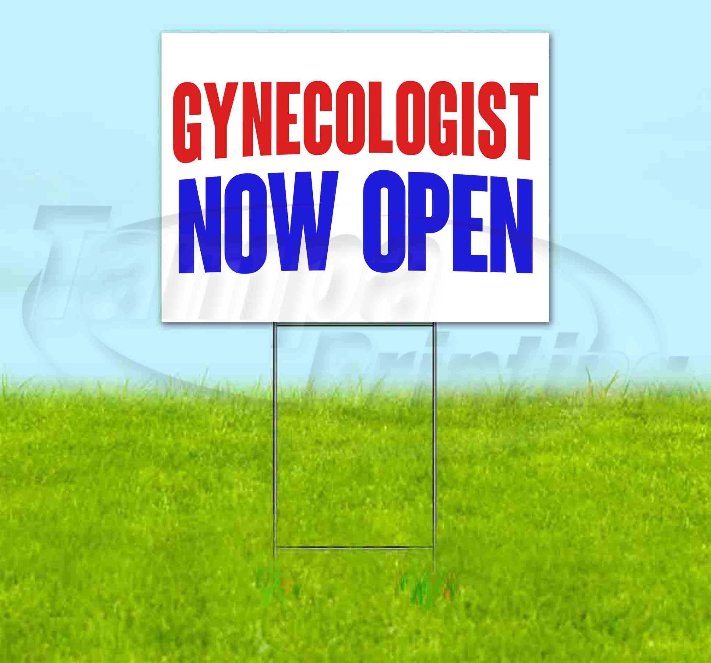 Gynecologist Now Open (18" x 24") Yard Sign, Includes Metal Step Stake ...