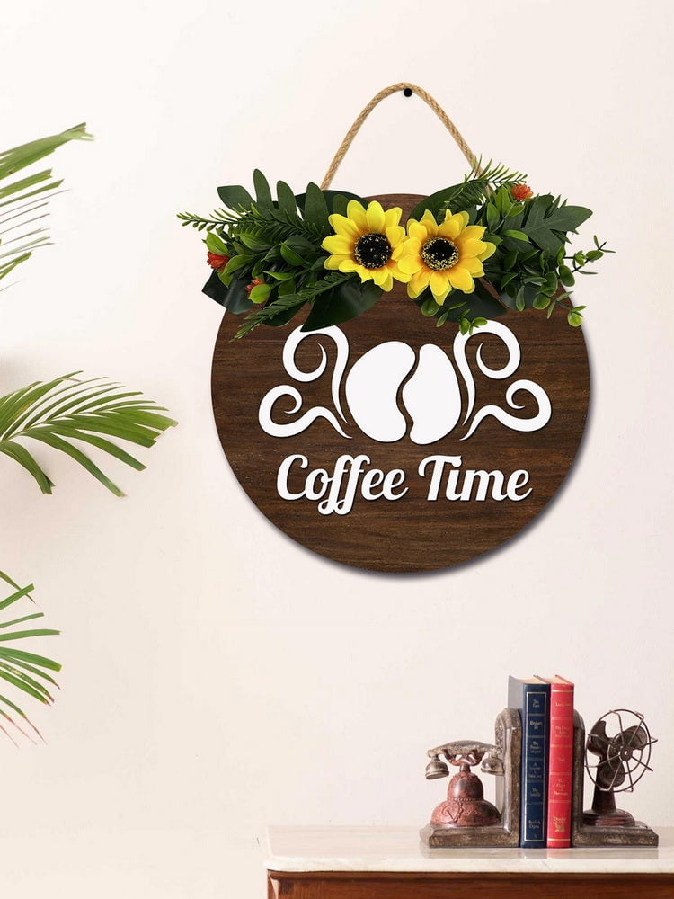 Eveokoki Coffee Time Sign Rustic Wood Coffee Sign Farmhouse Coffee Bar ...
