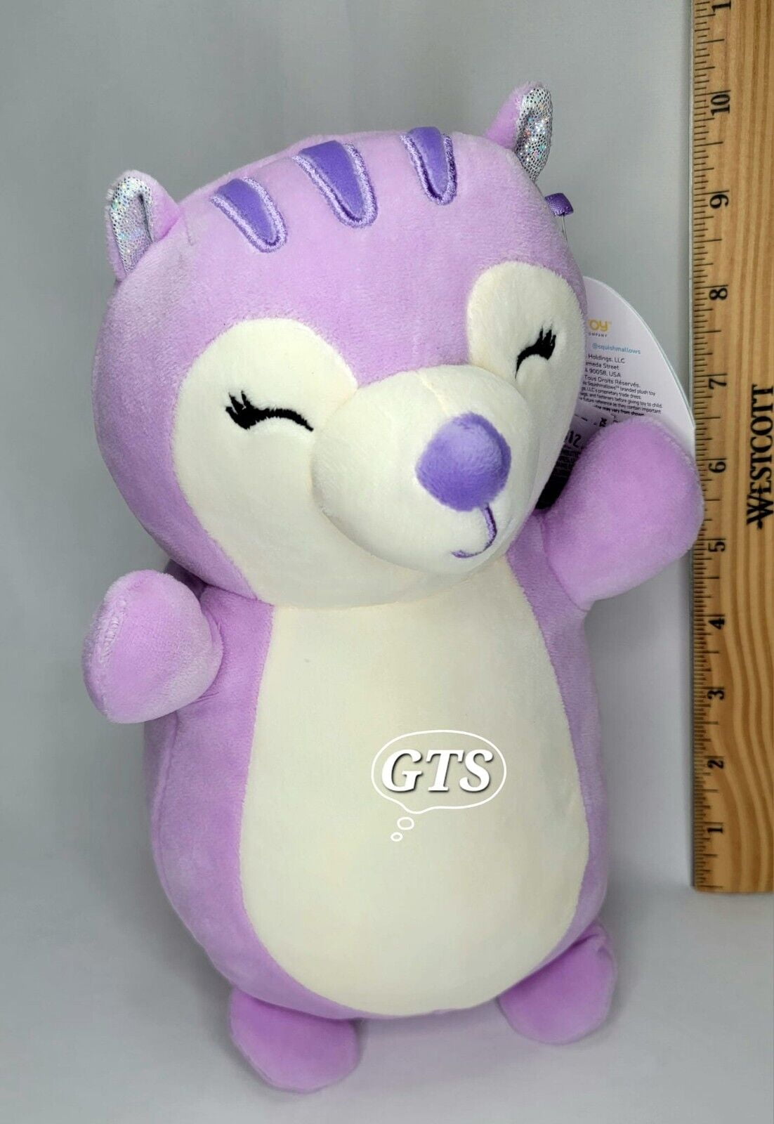 Squishmallow 10" Sydnee Squirrel Soft Purple Hug Mee Plush HugMees ...
