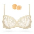 Wingslove Womens Sexy Lace Sheer Bra Demi Mesh Balconette See Through