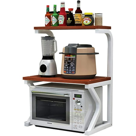 Wgthhk Double-Layer Kitchen Organizer Microwave Oven, Rice Cooker Floor ...
