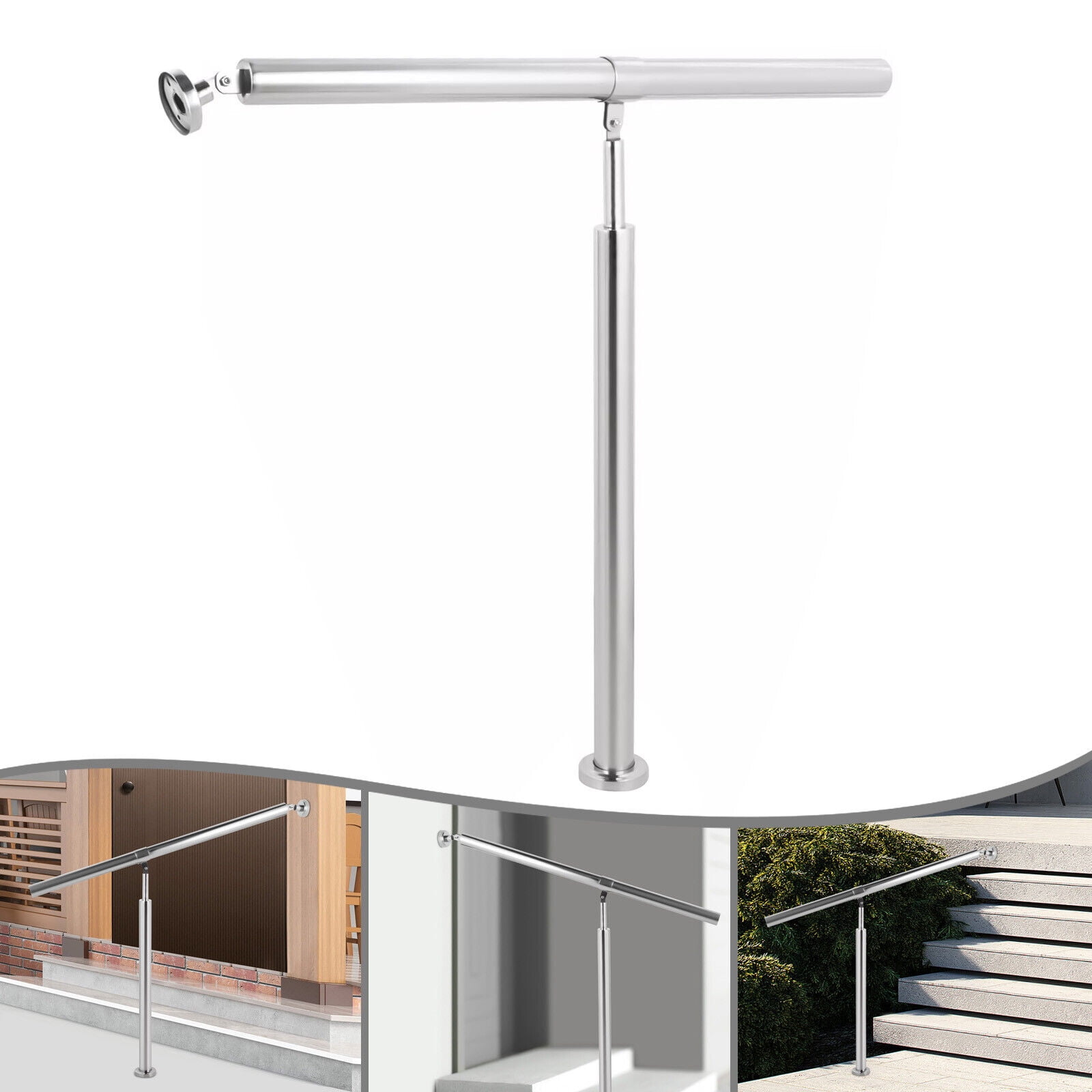 Stainless L-Shaped Handrail Stair Railing for 3-Step Handrail Outdoor ...