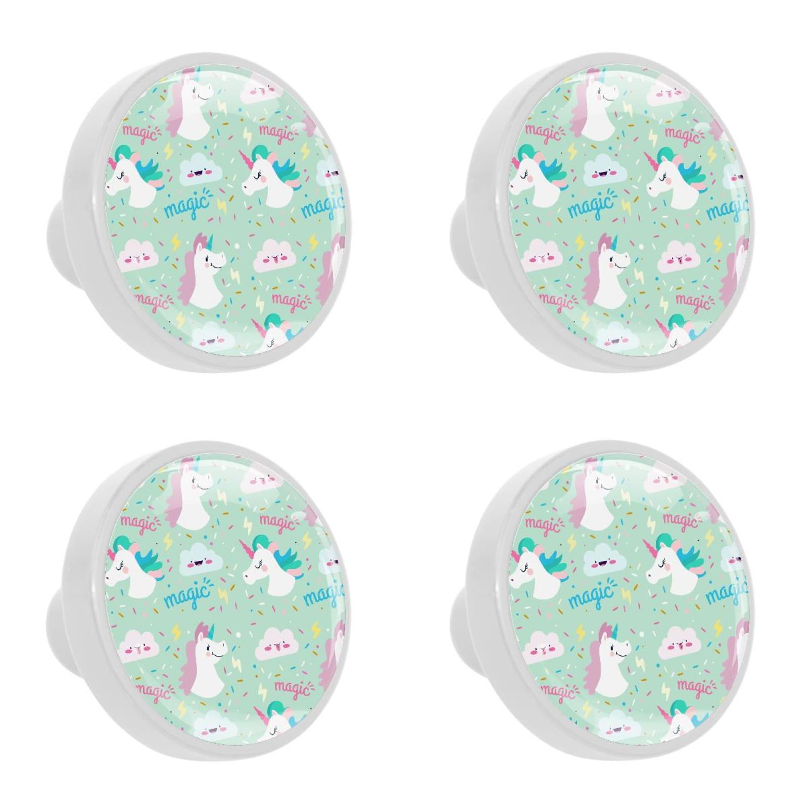 4 Pcs Unicorn Knobs for Kitchen Cabinet Cupboard Dresser Bookcase ...