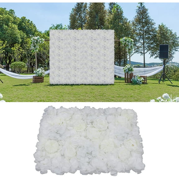 FETCOI 6PCS 24" X 16" Artificial Flower Wall Panels Silk Rose Wall ...