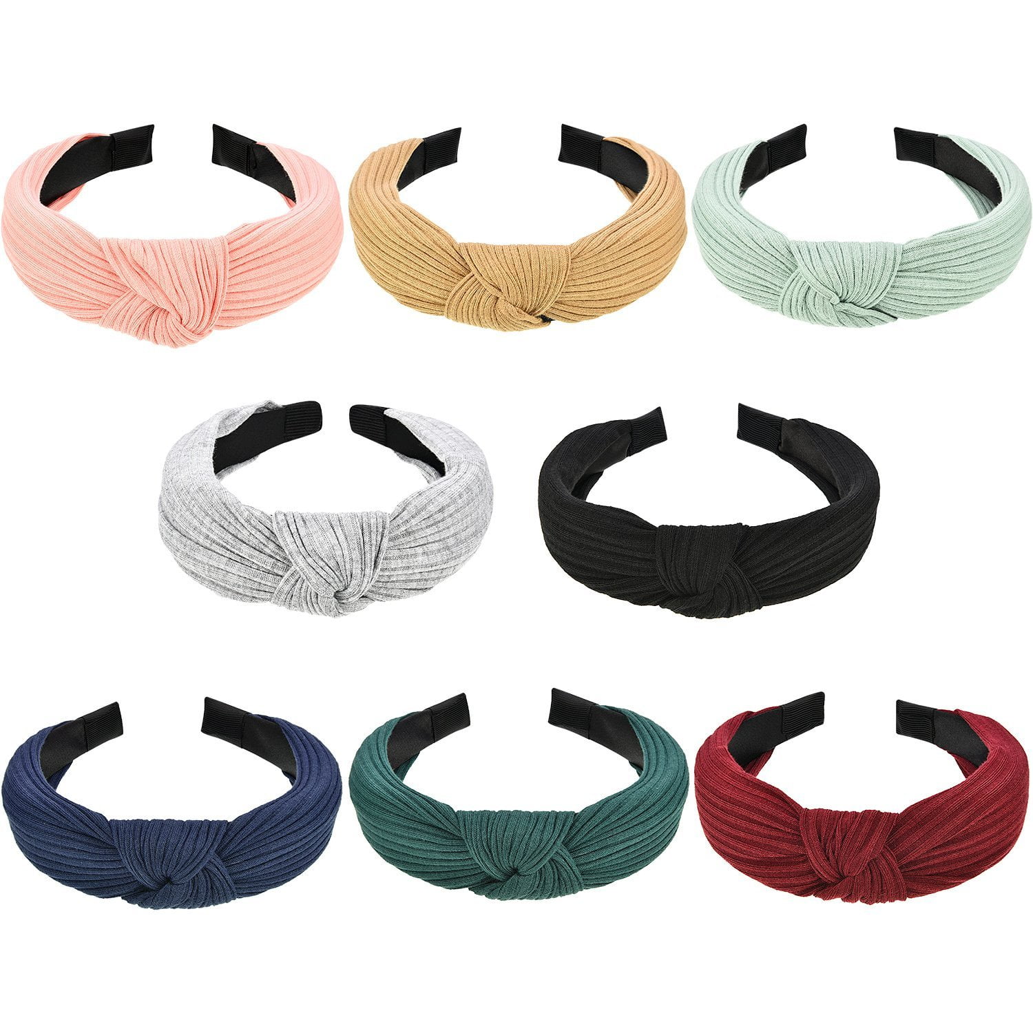 Maxdot Maxdot 8 Pieces Wide Headbands Knot Turban Headband For Women