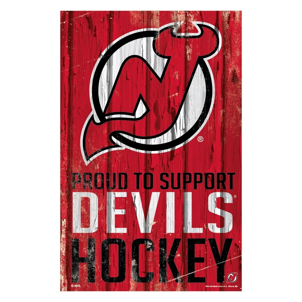New Jersey Devils Sign 11x17 Wood Proud to Support Design - Walmart.com