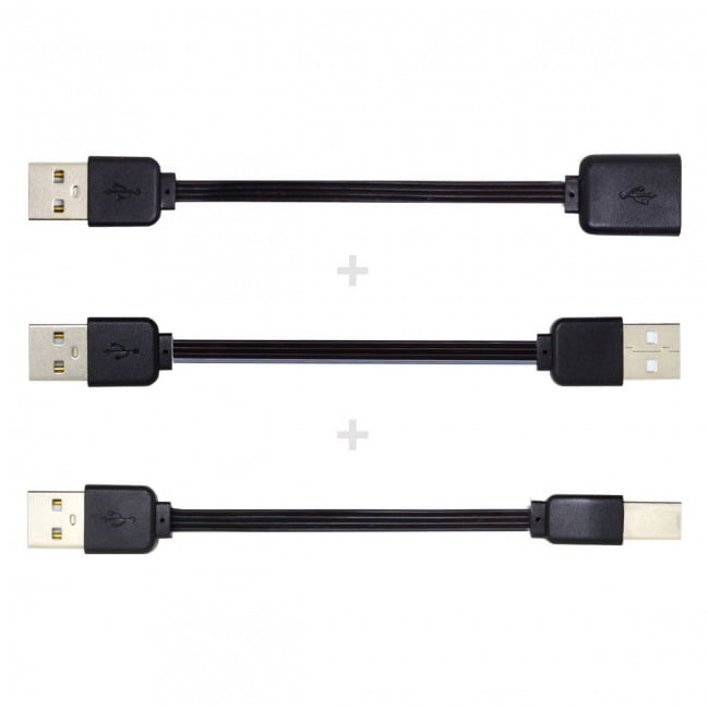 CY 3pcs/lot 13cm USB 2.0 Type-A to Type-B Type-A Female Extension Male ...