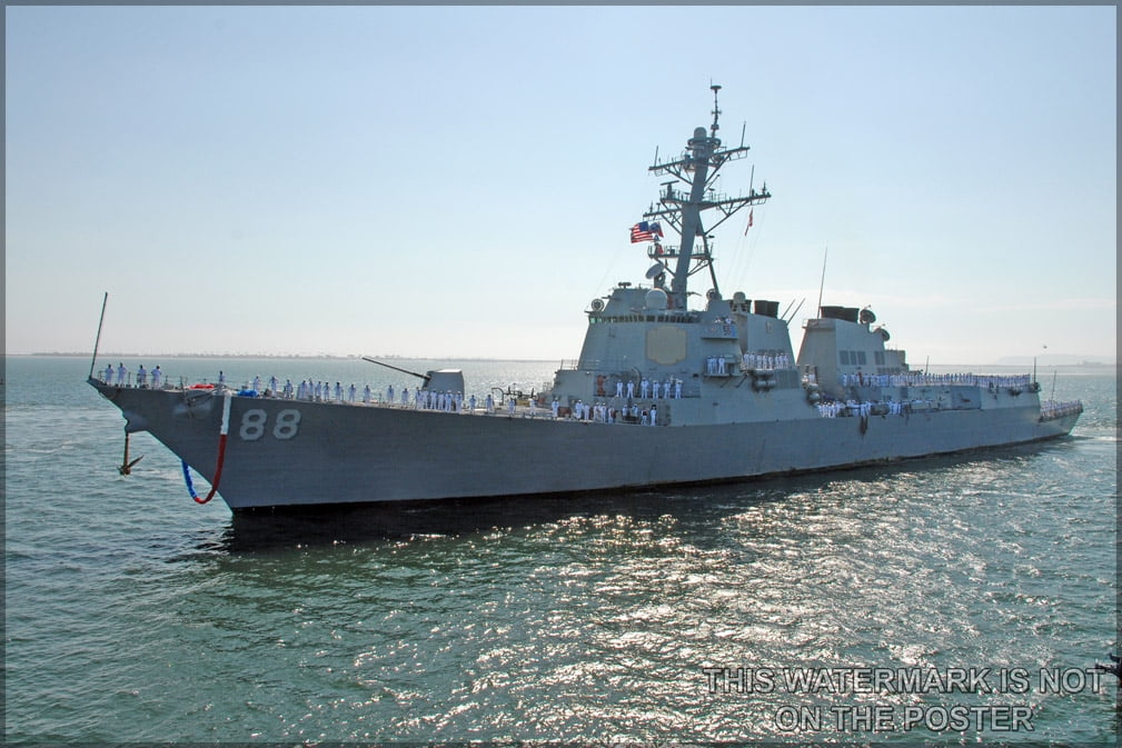 24"x36" Gallery Poster, USS Preble (DDG-88) is an Arleigh Burke-class ...