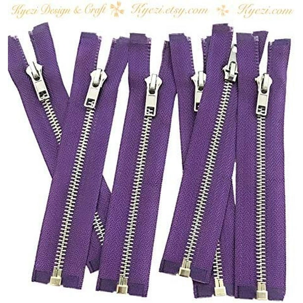 3 Inch - 36 Inch Silver Separating Jacket Zippers, 5 Teeth Zippers, Y ...