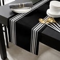 Black Striped Table Runner 108 Inches Long - Farmhouse Black White ...