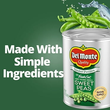 (2 pack) Del Monte Very Young Small Sweet Peas 15.25 oz Can, Canned ...