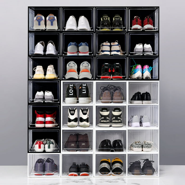 Thicker Shoe Box Organizer Large Clear Shoe Boxes With Magnetic Doors ...