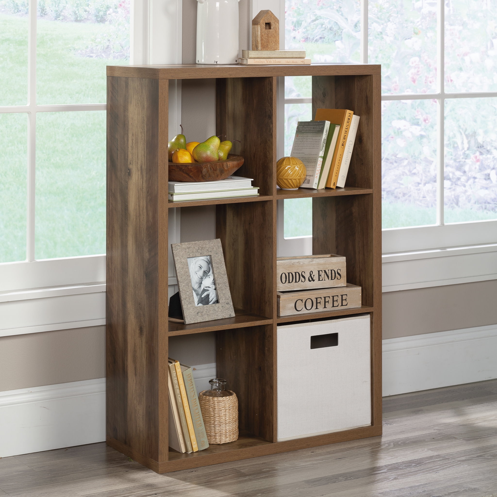 Sauder 6 Cube Organizer Rural Pine 3A