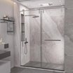 "Kullavik Frameless Sliding Shower Door, 56-60"" W x 75"" H, 5/16"" Clear Tempered Glass ...