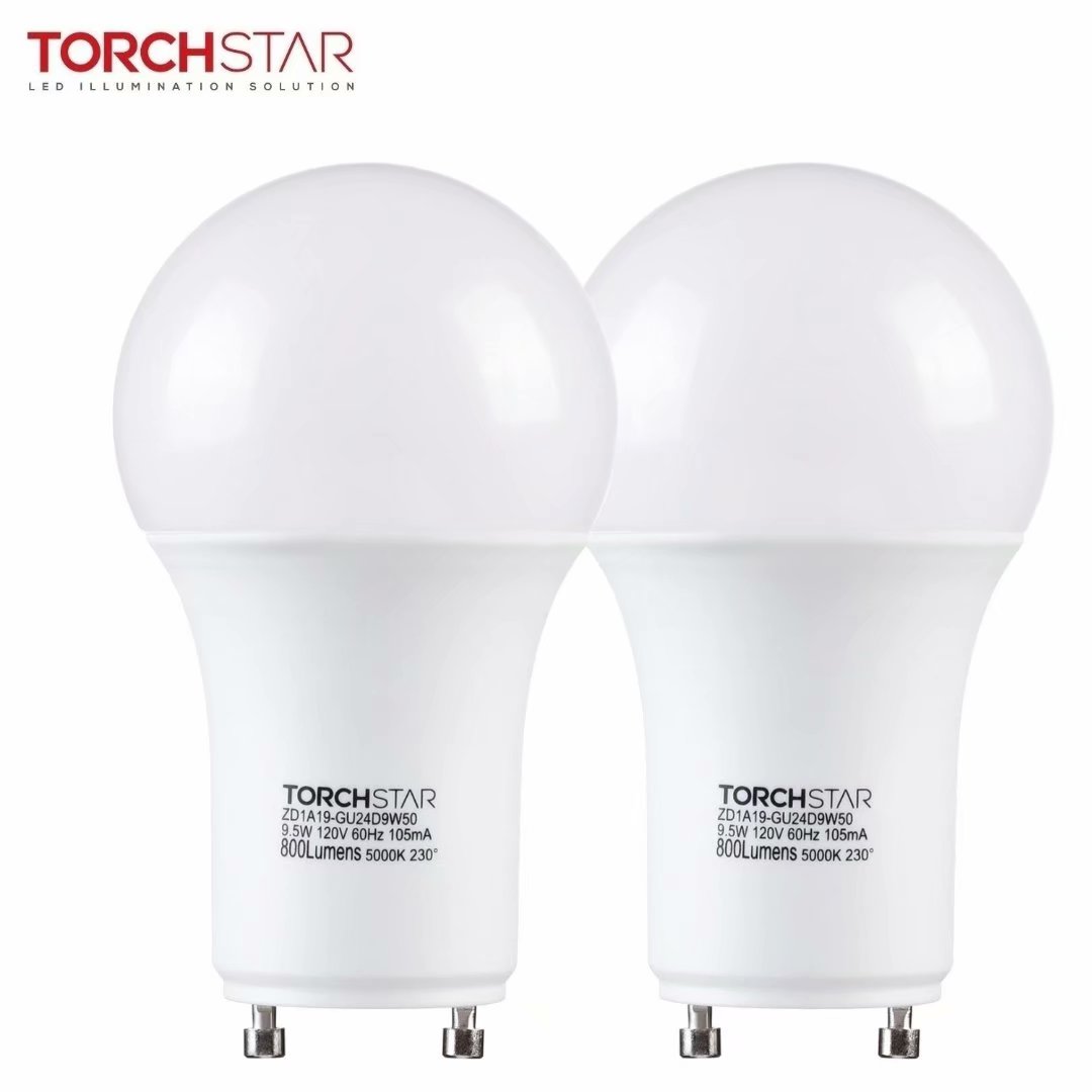 TORCHSTAR Dimmable 9 5W GU24 Base A19 LED Light Bulb UL Energy Star TORCHSTAR Dimmable 9 5W GU24 Base A19 LED Light Bulb UL Energy Star