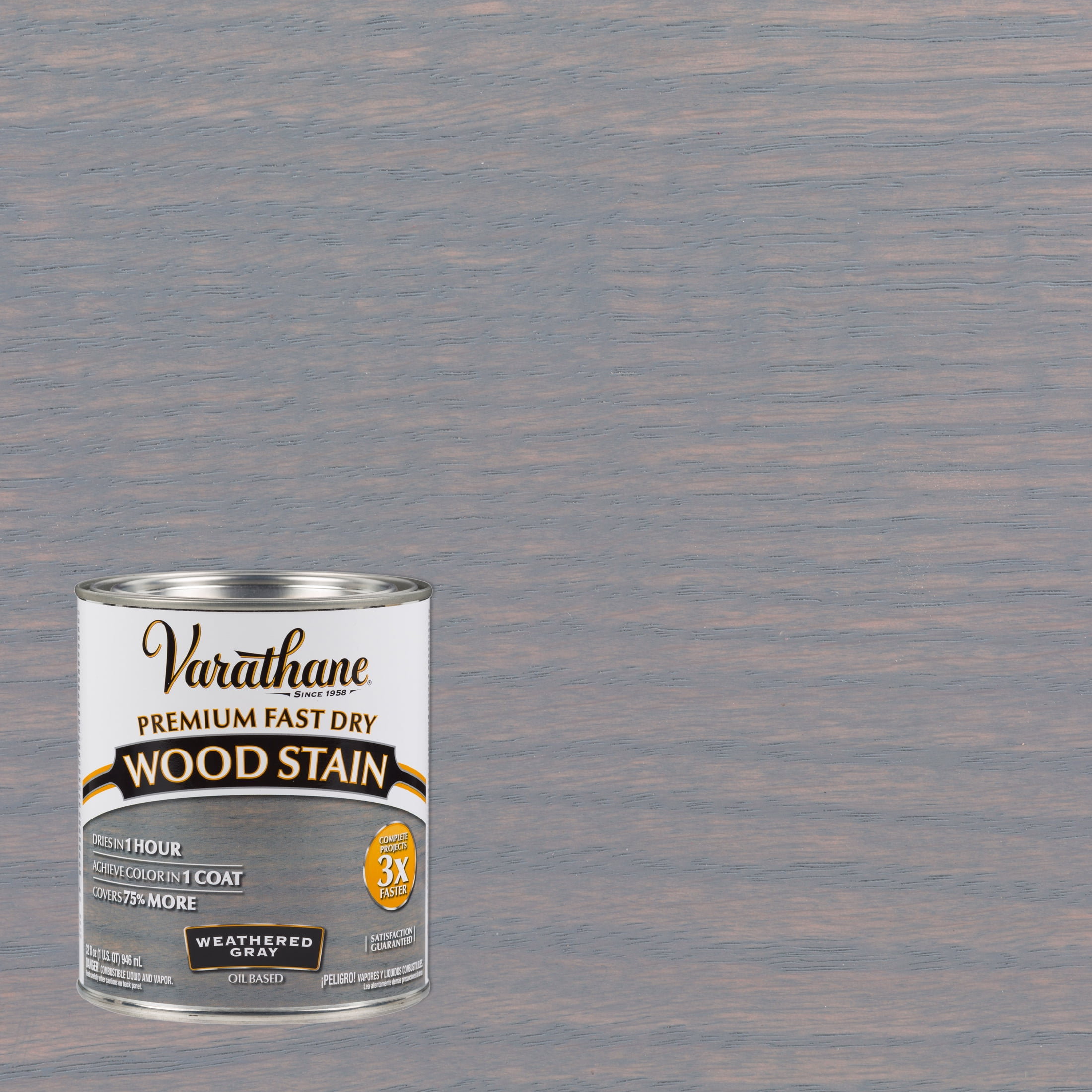 Weathered Gray, Varathane Premium Fast Dry Wood Stain-269394, Quart ...