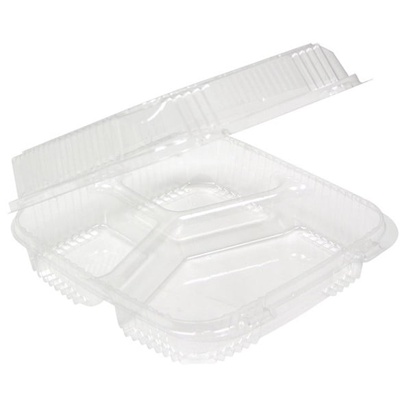Pactiv Clearview Smartlock OPS Plastic Large Clear Hinged Lid Container ...