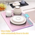 Drying Mat for Kitchen Counter , Dish Drying Rack Matt with Built in ...