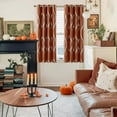 Burnt Orange Fall Blackout Curtain Panels for Cafe, W52 x L63 inch ...