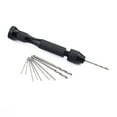 Black Precision Hand Drill with 11 Pieces Drill Bits Set for Wood ...