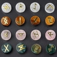 SmartBy 25Pcs Faux Crystal Agate Rune Stone Set Alphabet Rune Round Set ...