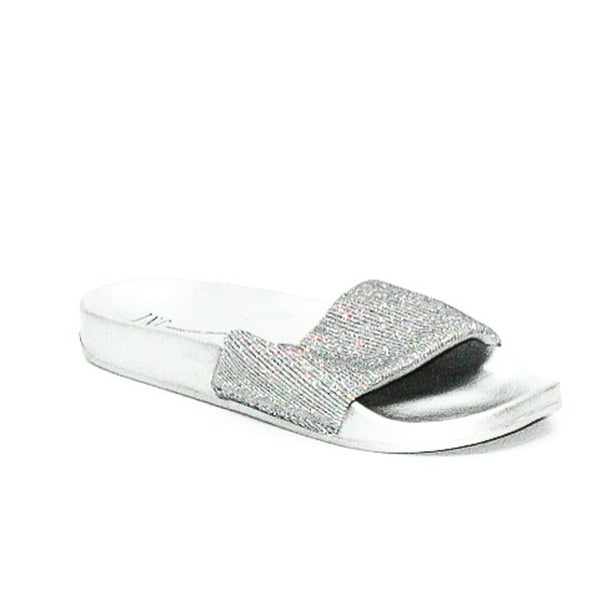 INC - INC | Slide Sandals | Silver | Size 11/12 - Walmart.com - Walmart.com