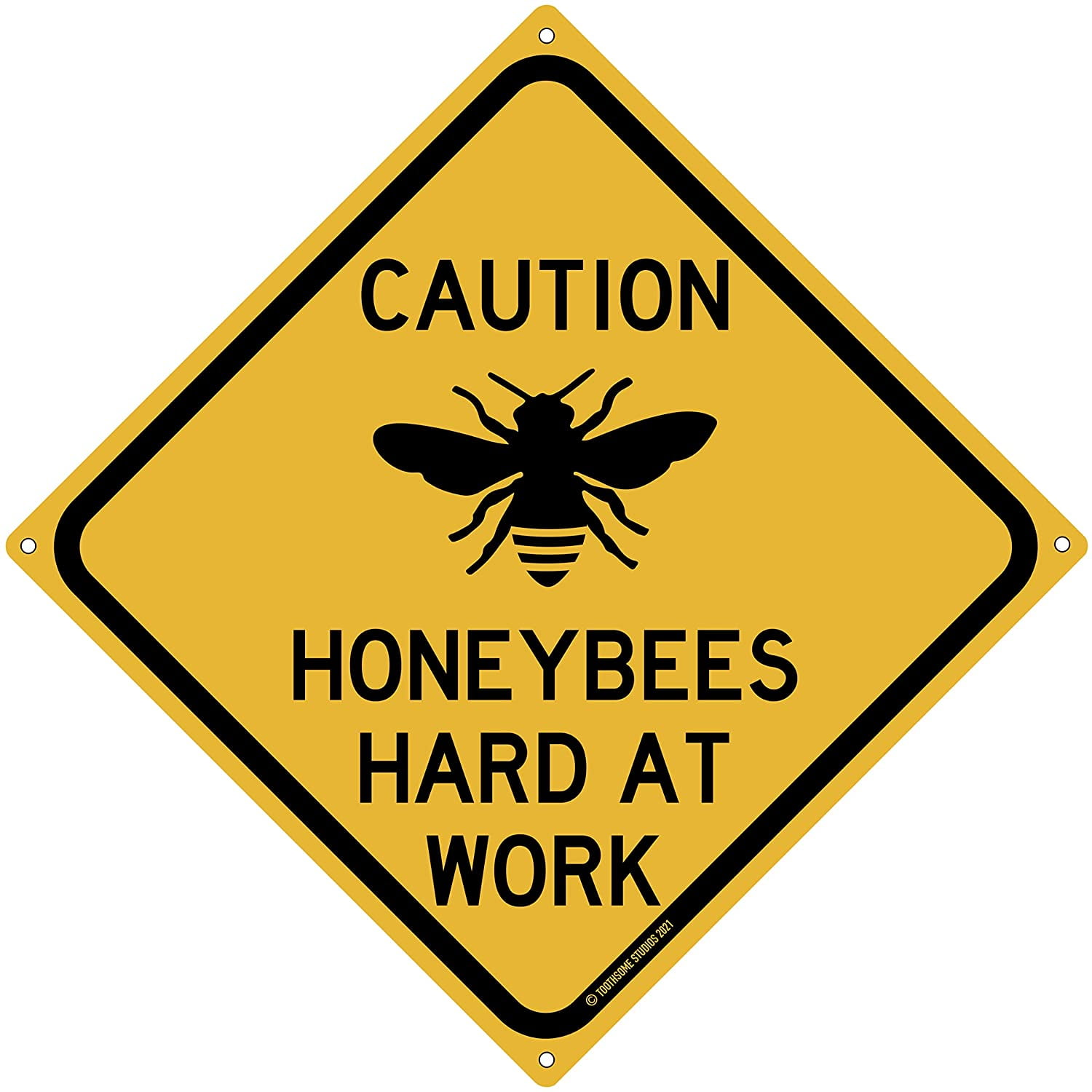 Caution Honeybees Hard At Work 12" x 12" Tin Road Sign Indoor Outdoor ...