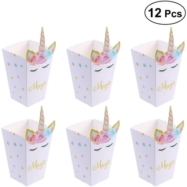 12 Pcs Unicorn Snack/Popcorn Bags Candy Box Treat Candy Boxes for Kids ...