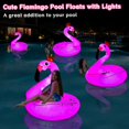 42" Inflatable Flamingo Pool Float with Lights, Solar Powered Flamingo ...
