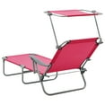 vidaXL Patio Lounge Chair Folding Sunlounger Outdoor Sunbed with Canopy ...