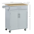 Kitchen Island Cart with Wood Top, Rolling Kitchen Trolley with Drawer ...