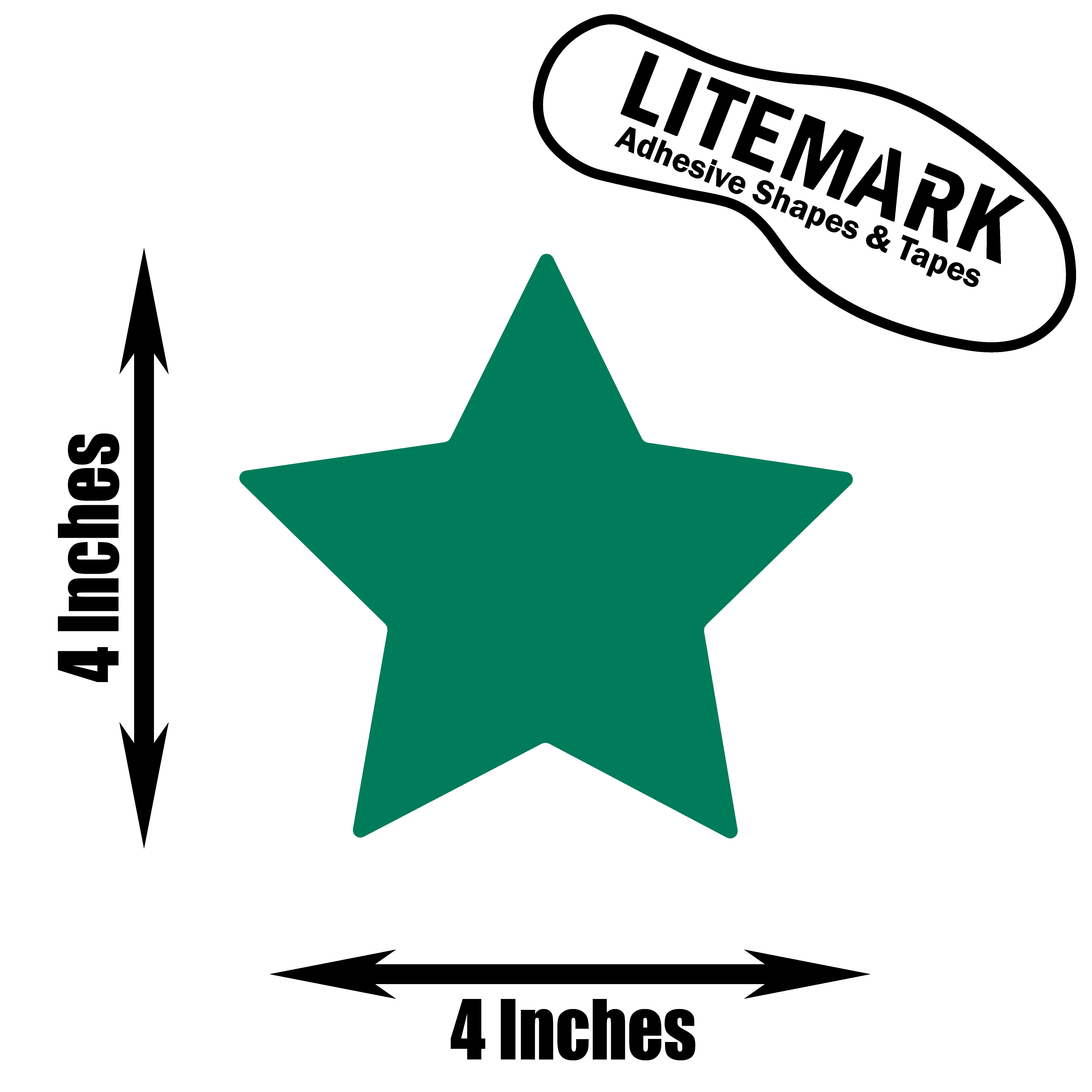 LiteMark Removable Green 4 Inch Star Decals - Pack of 12 - Walmart.com