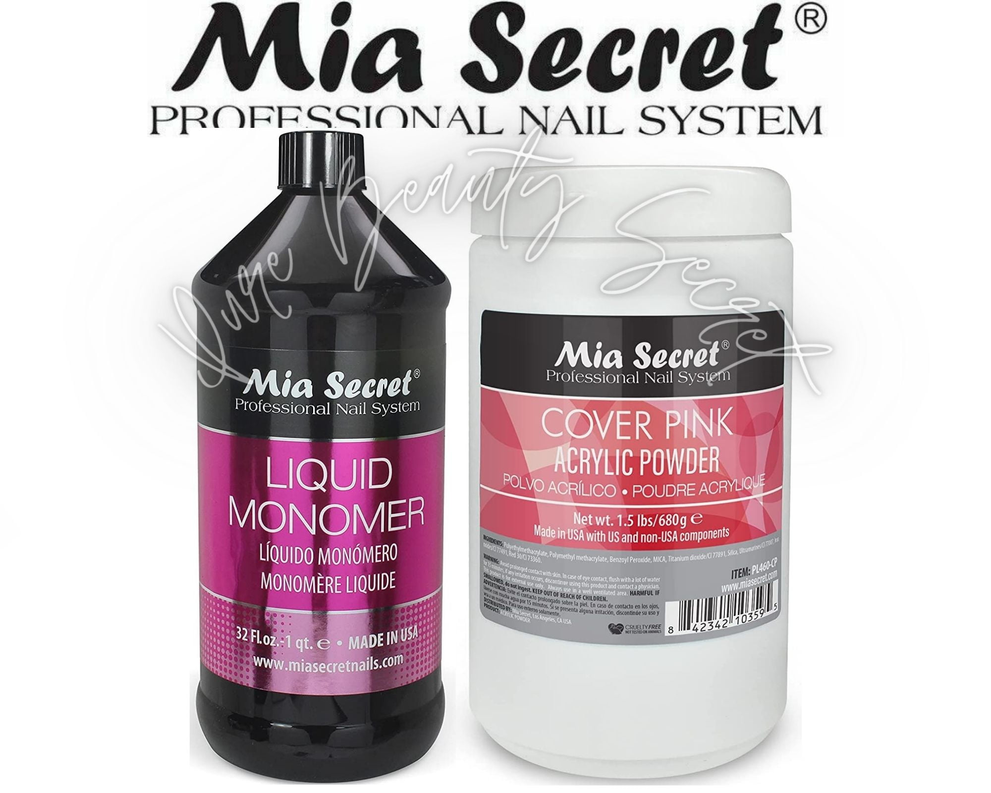 Mia Secret Liquid Monomer 32 oz and Cover Pink Powder 1.5 lb - Walmart.com